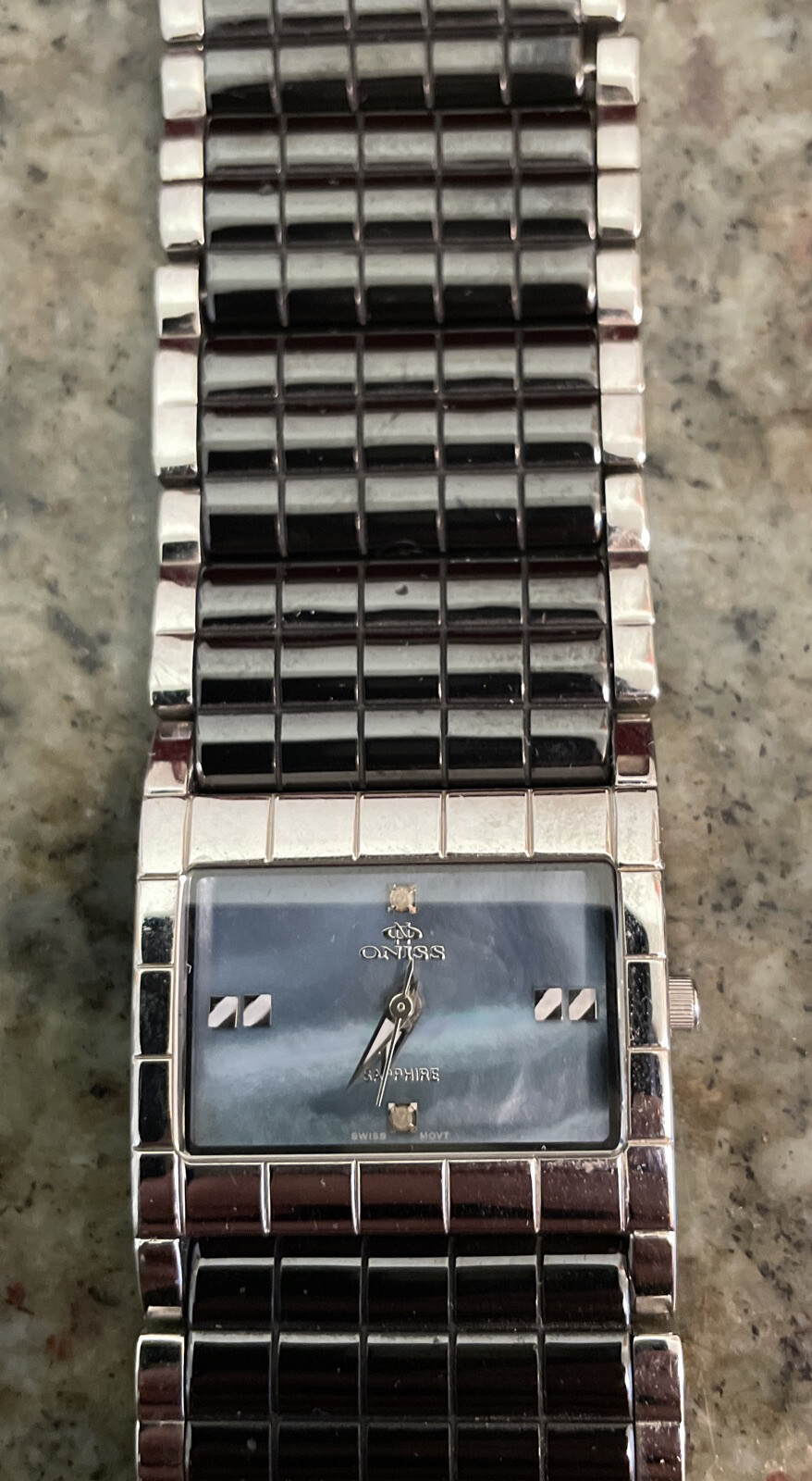 Oniss Paris Diamonds Ceramic SS Watch ON8105L Case Box Womens Sapphire ...