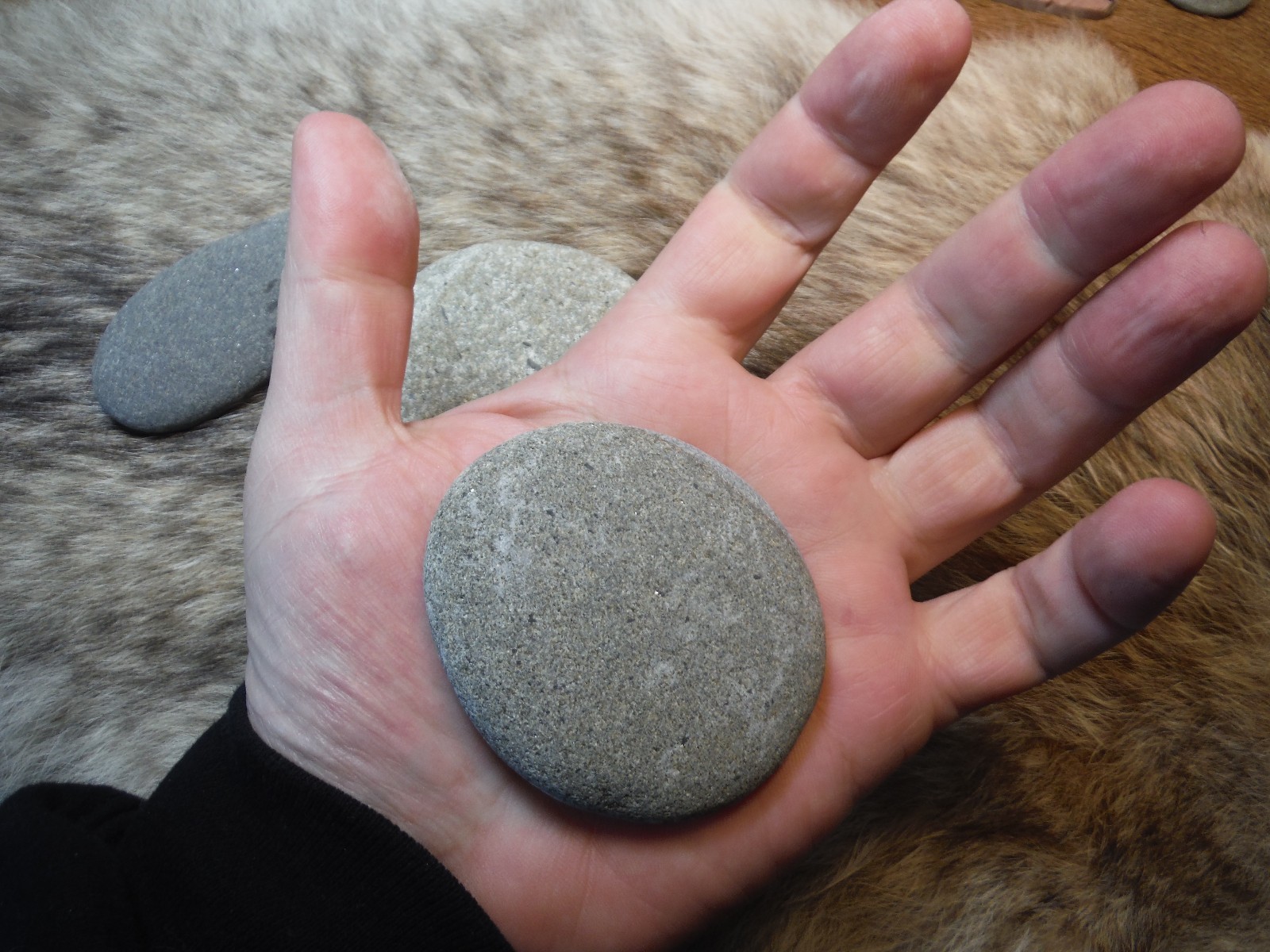 3 NATURAL HAMMERSTONE FLINT KNAPPING KIT Primitive Skinning Knife ...