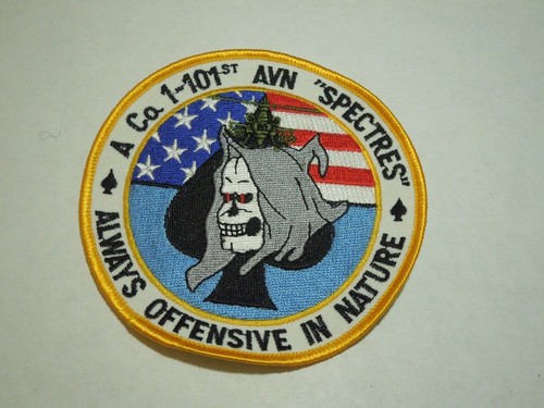 A CO 1-101st AVN "Spectres" Always Offensive In Nature Spade Skull Sew ...
