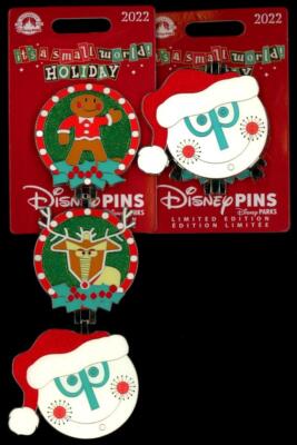DLR Santa Clock Face It's A Small World Holiday Tri-Fold LE Disney Pin ...
