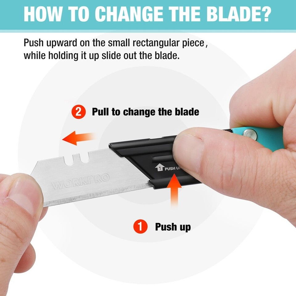 WORKPRO Mini Folding Utility Knife EDC Box Cutter Quick Change Blade ...