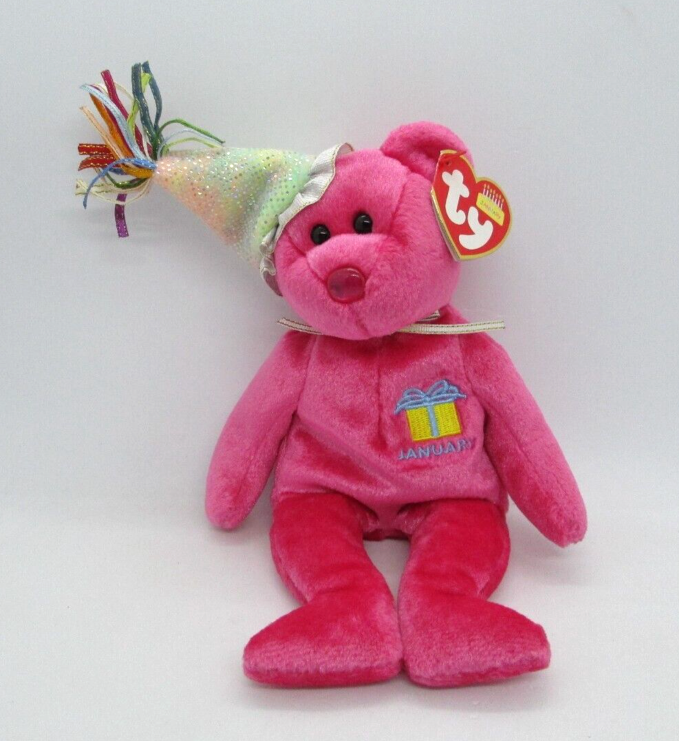TY Beanie Baby Pink Party Bear Birthday Collection March 2002 | eBay