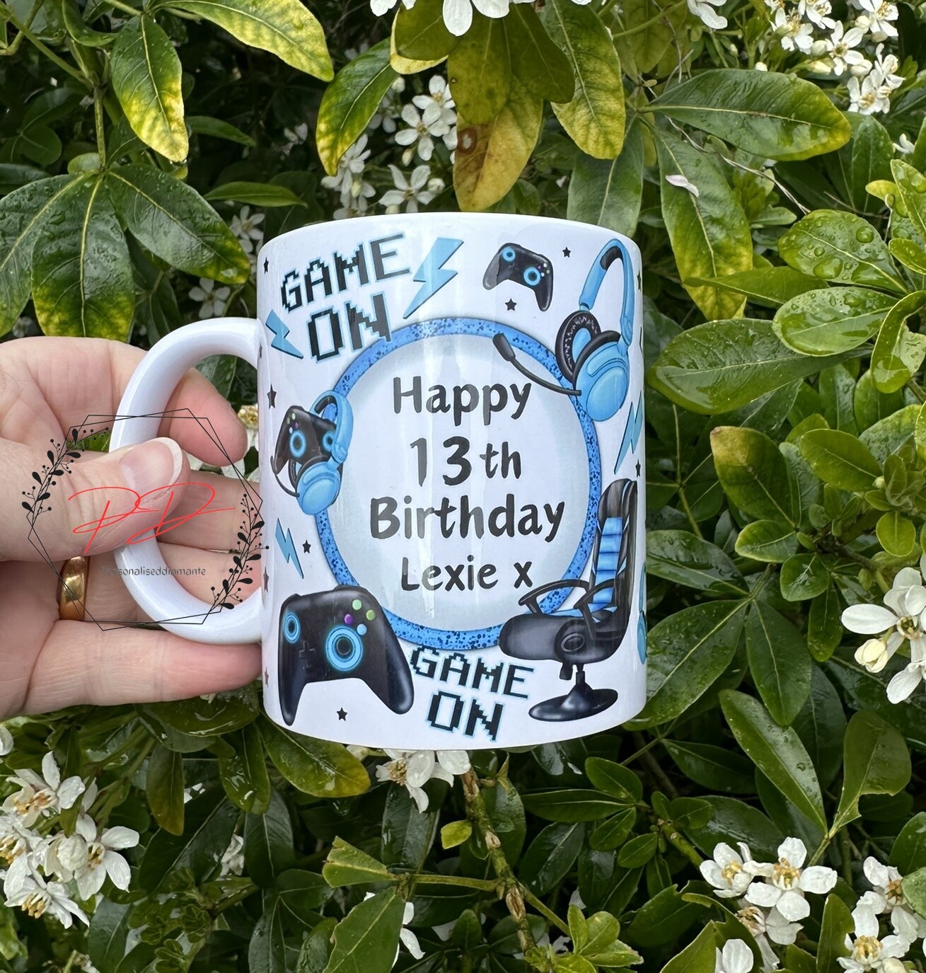 Personalised Birthday Gamer Coffee Tea Mug Level Up Video Gaming ...