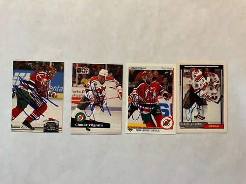 Autographed Lot of 4 Different Claude Vilgrain Signed New Jersey Devils ...