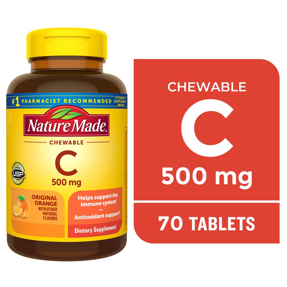 Nature Made Vitain C 500 mg Chewable Tablets, Dietary Supplement, 70 Count | eBay