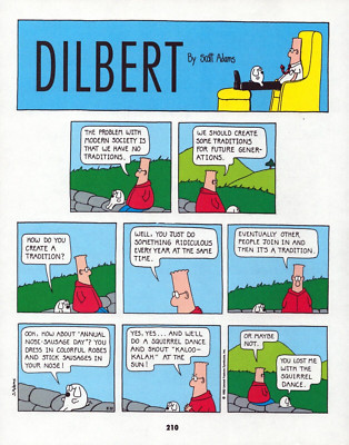 1990's Vintage Dilbert COMIC STRIP Pin-Up WALL ART - CREATE A TRADITION ...