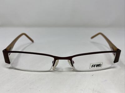 FFWD FF-196 Col.19 52-17-135 Coffee Brown Metal Half Rim Eyeglasses ...