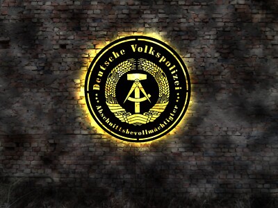 LED Schild Ddr Deutsche Volkspolizei ABV no Emailschild Ostalgie Ossi ...