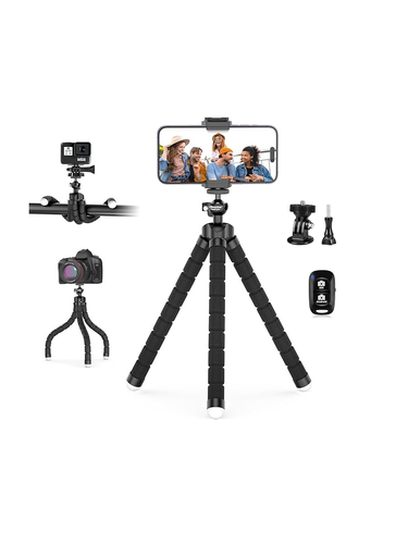 Black Flexible Mini Phone Tripod Portable Adjustable Camera Stand ...