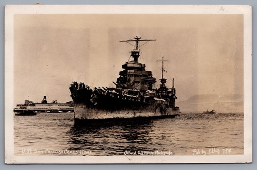 Vintage USS San Francisco Comes Home RPPC Real Photo Postcard US Navy ...