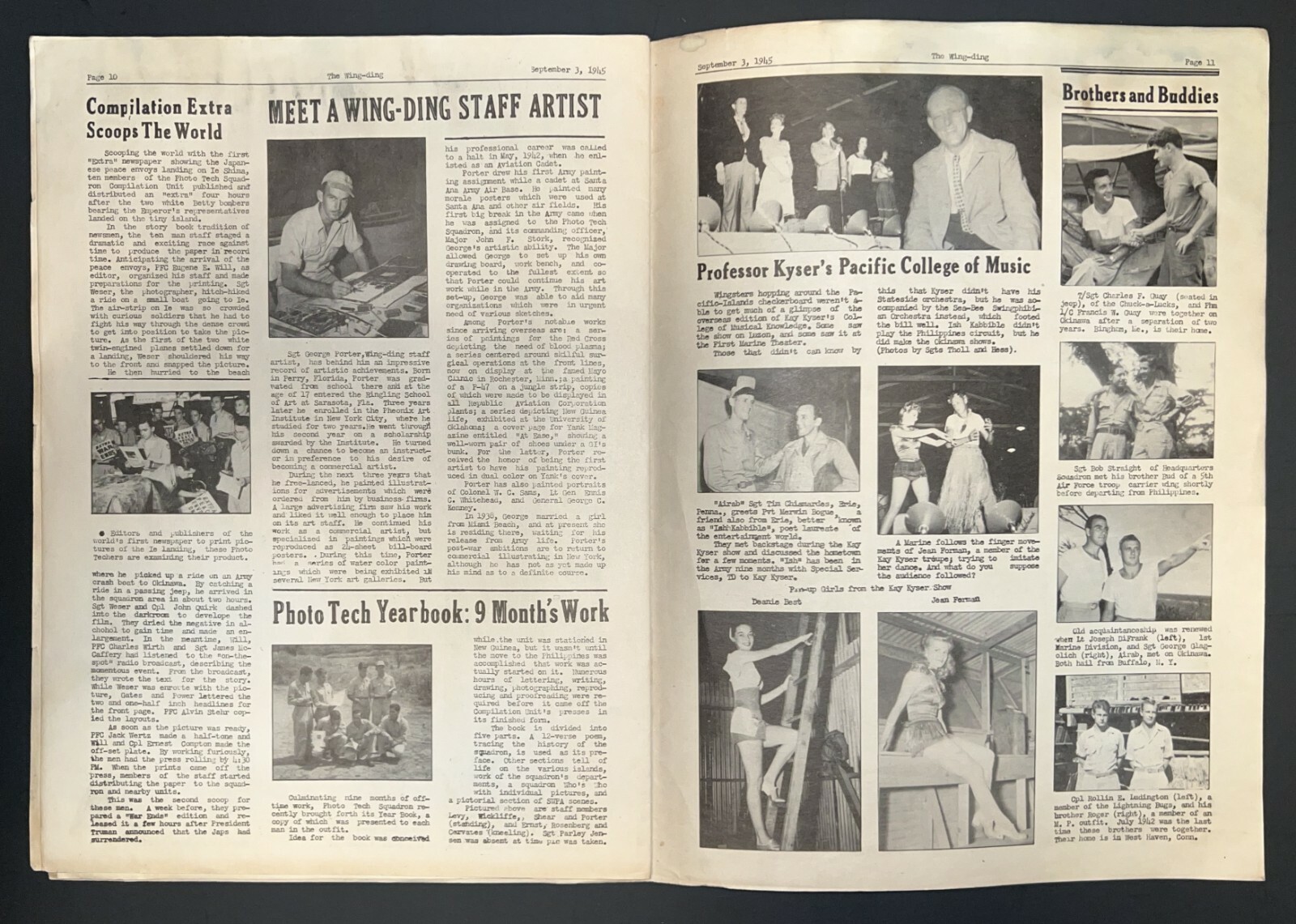 WW2 Wingding 91st Recon Wing Newsletter Sept 3 1945 USAAF 5th AF12pg ...