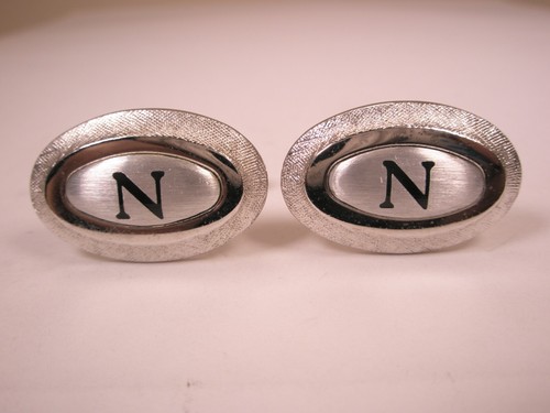 N Monogram Initial Letter Vintage SHIELDS Cuff Links norman neil nils ...