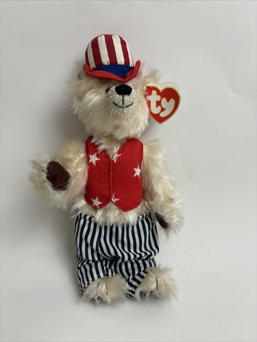 2000 VTG TY Uncle Sam Bear Movable Jointed Arms/Legs Attic Treas ...