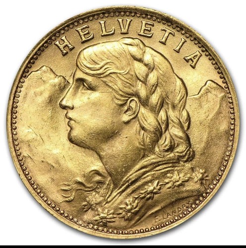 Helvetia Au Swiss Gold 20 Francs Coin (Random Year) | eBay