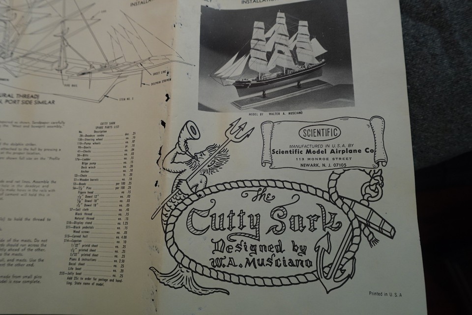 Cutty Sark Model Ship Kit #163-1295 by Scientific Models, Wood hull ...