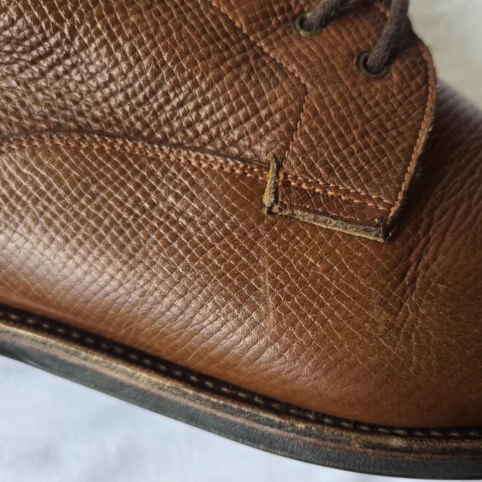 Meermin 101523 Mens Leather Lace Up Cap Toe Jumper Ankle Boots Tan Size ...