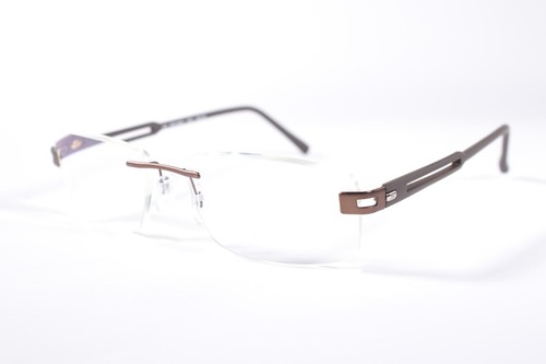 Stepper Eyeglasses STS-70301 Unisex Brown Rimless Titanium Glasses ...