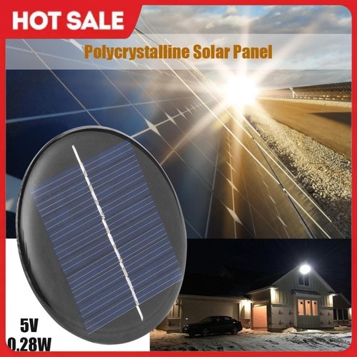 1/2pcs 60mm 0.28W 5V Round Solar Panel Board DIY Power Bank Battery ...
