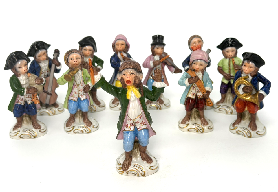 The Sitzendorf Monkey Band - All 11 Figures Excellent Condition | eBay UK