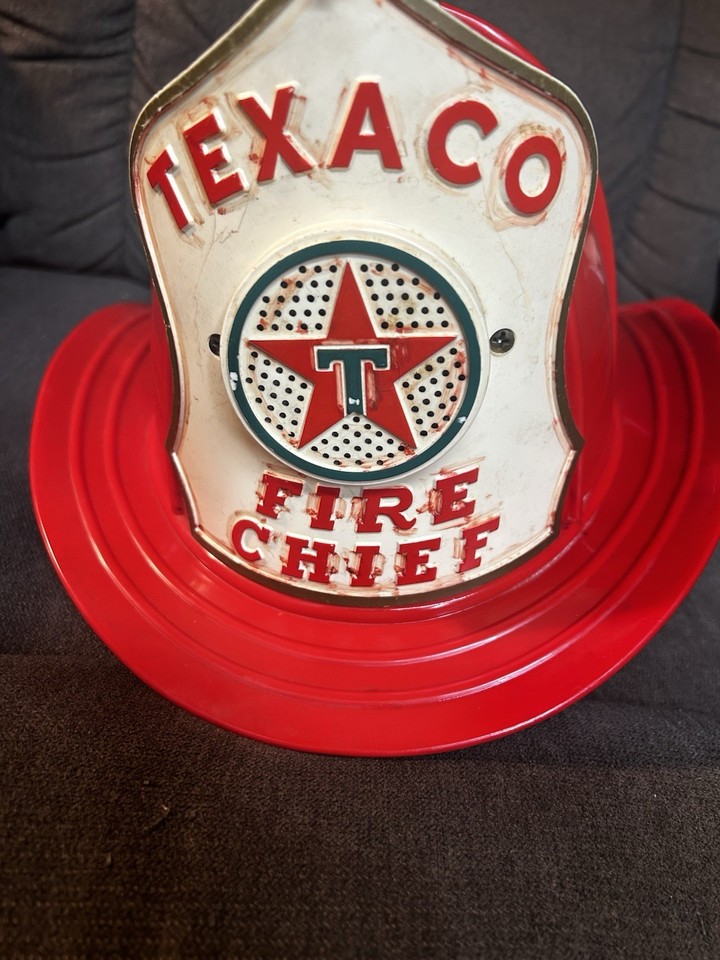 Vintage Texaco Fire Chief Toy Fireman Hat Helmet 1960s USA Powers On | eBay