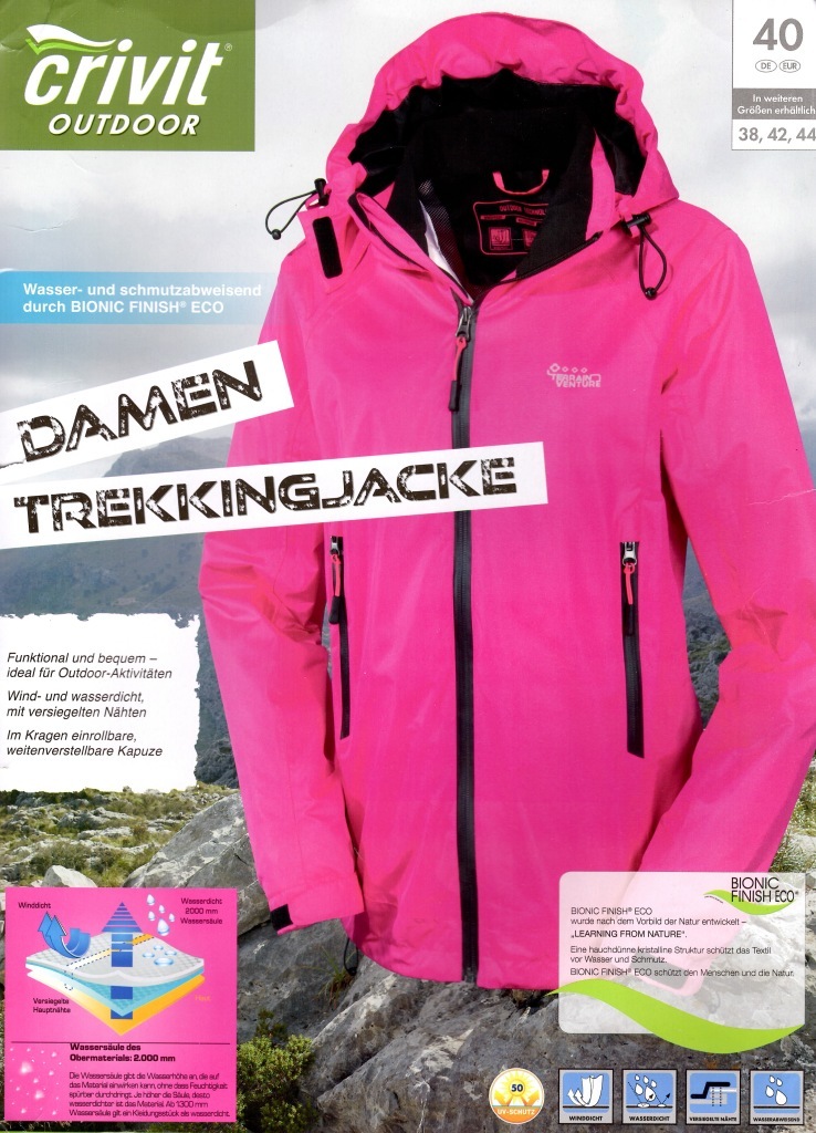 Crivit Outdoor Damen Trekkingjacke 40 42 44 Outdoorjacke Jacke ...