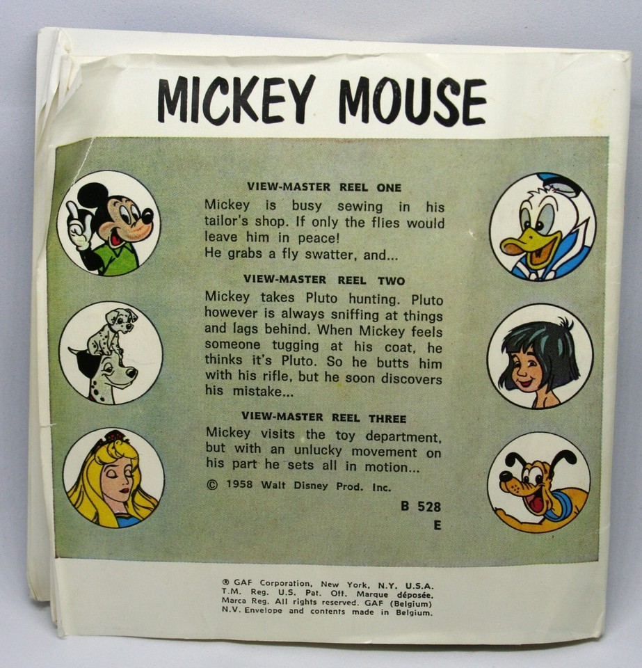 Vintage 1956 View-Master MICKEY MOUSE Walt Disney 3 Reels Booklet ...