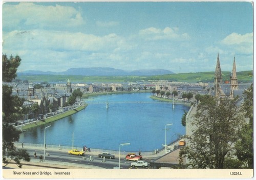 River Ness & Bridge, Inverness, colour postcard, posted 1980s | eBay UK