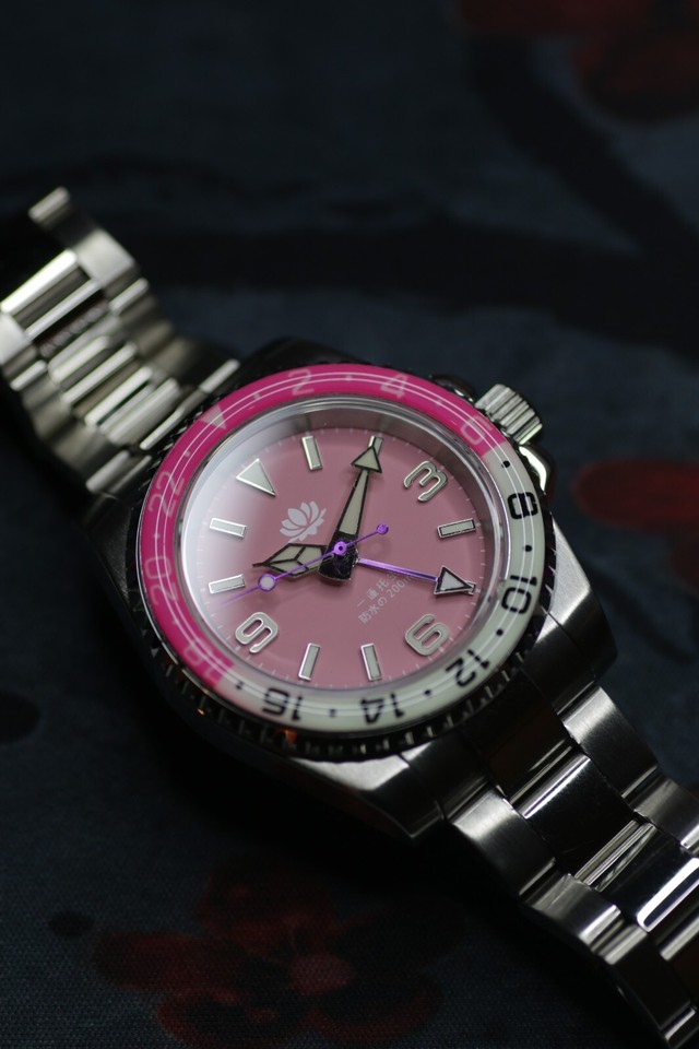 40mm Pink Lotus Sub GMT Custom NH34 Mod (NH34 Movement) | eBay