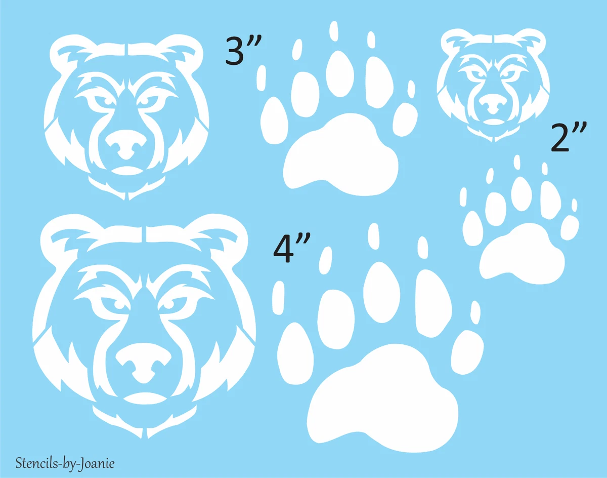 Bear Paw Print Stencil