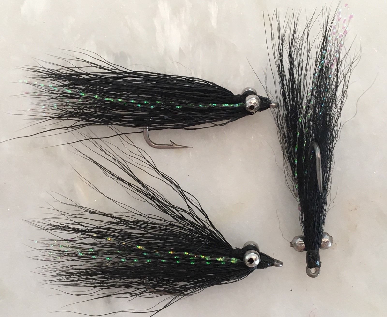 CLOUSER MINNOWS x 6 Saltwater fly fishing flies Black #2 | eBay