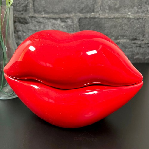 Ceramic Red Lips Ornament Abstract Modern Sneaky Storage Womens ...