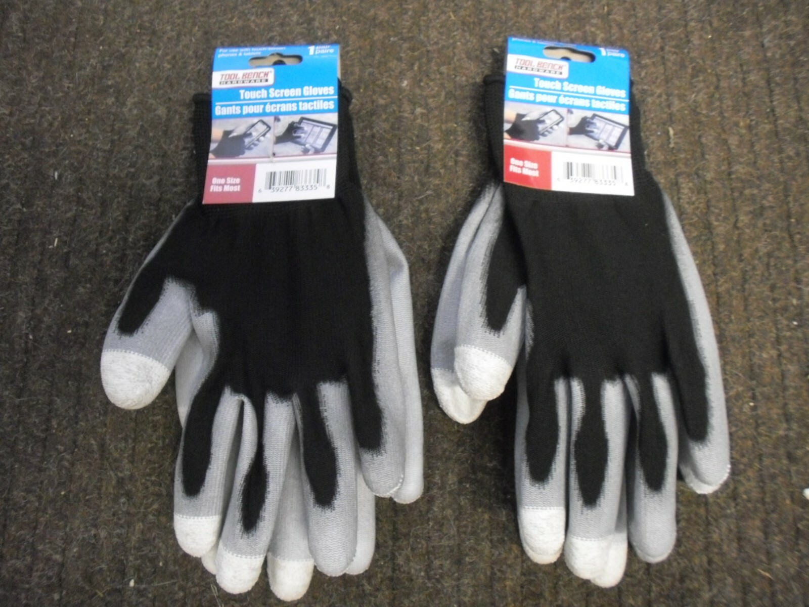 New ! 2 Pairs Tool Bench Touch Screen Gloves Black and Gray Color | eBay