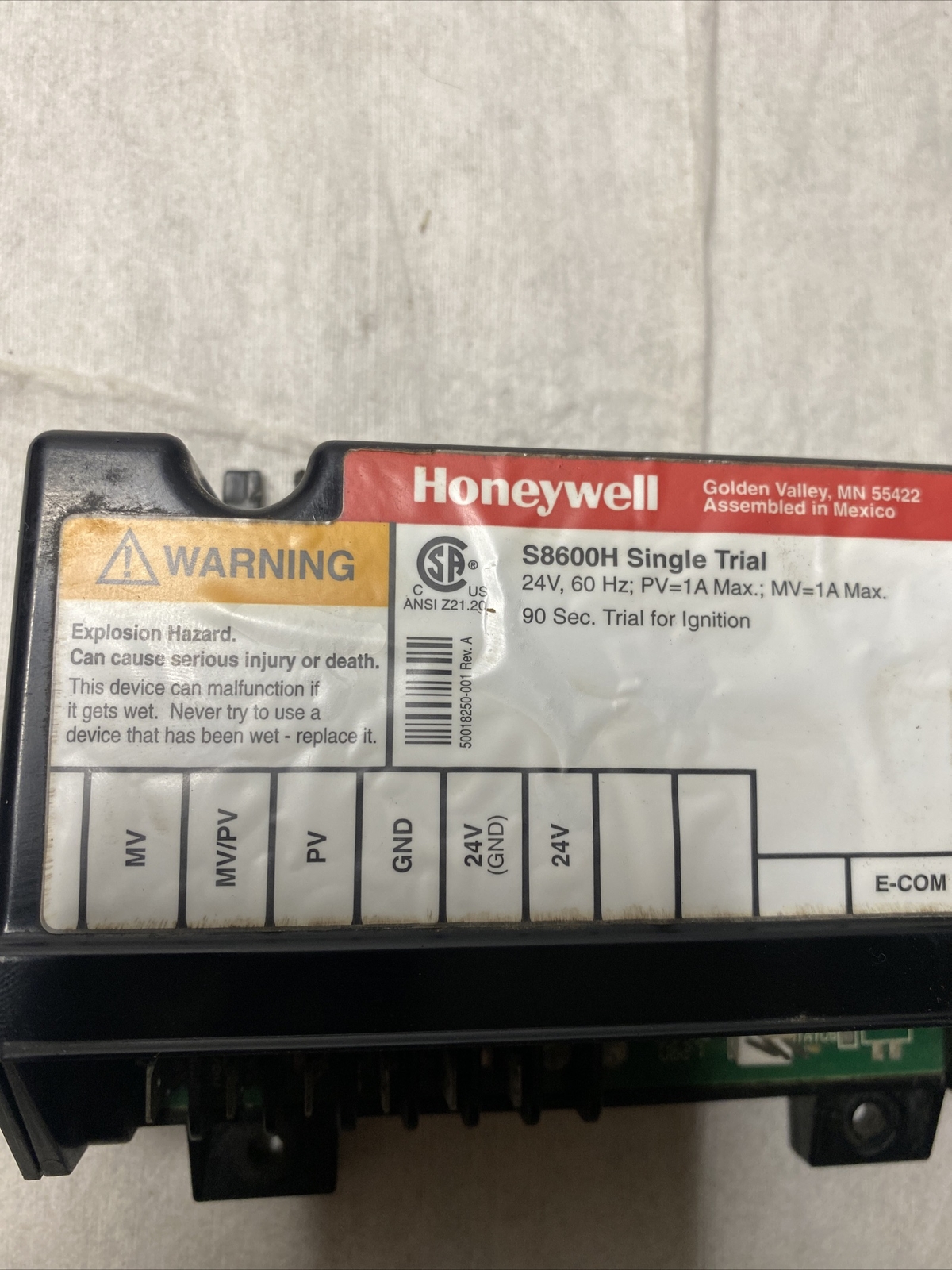 Honeywell S8600H3002 Ignition Module Intermittent Pilot 24 Vac | eBay
