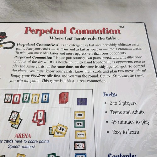 Perpetual Commotion Card Game Goldbrick Games 2003 New Sealed 2-6 ...