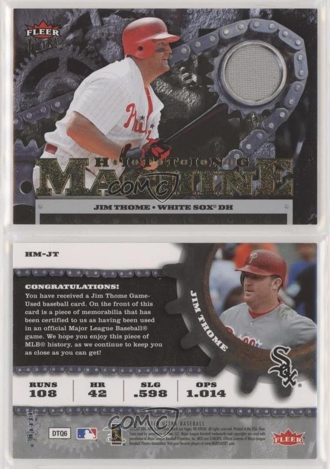 2007 Fleer Ultra Hitting Machine Materials Jim Thome #HM-JT HOF 0o9 ...