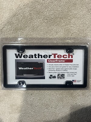 WeatherTech Clear Frame License Plate Holder Cover BLACK Durable ...