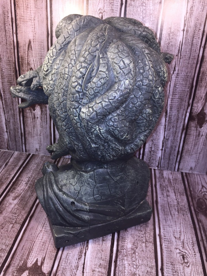 Halloween Prop Medusa Head Bust Moving Snakes Motion Activated Light Up ...