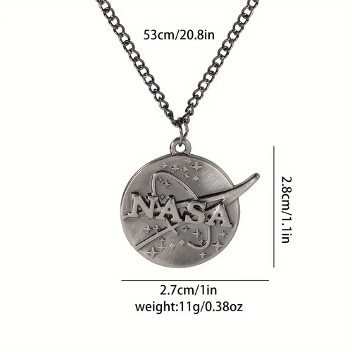 NASA Pattern Aerospace Jewelry Vintage Silver Color Aviation Pendant ...