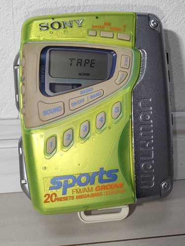 Sony WM-FS1 Sports Walkman Cassette Player Lime green | eBay