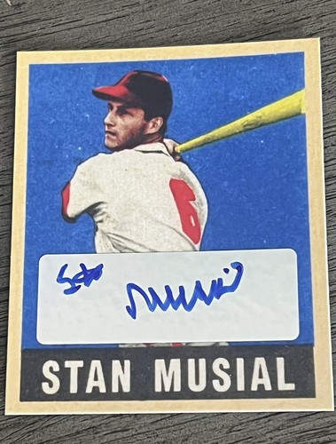 Stan Musial signed 1948 Leaf #4 Rookie Card Auto Reprint RC Cardinals ...