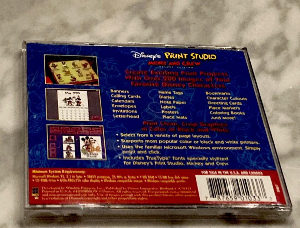 DISNEYS DISNEY PRINT STUDIO MICKEY MOUSE AND CREW CD ROM FREE SECURE ...