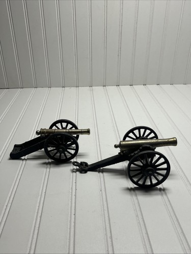 Vintage Miniature Cannons - Set Of Two Cast Iron Spoked Wheel Rolling ...