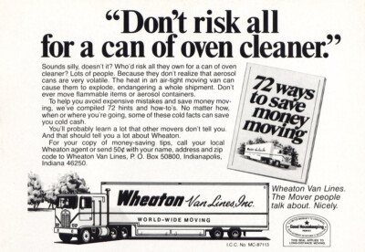 1979 Wheaton Van Lines: Don't Risk All Vintage Print Ad | eBay