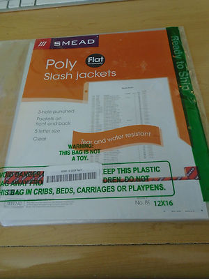 5 Pack Poly Translucent Slash File Jacket Three Hole Punched Letter ...