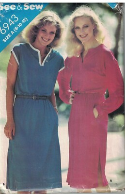 6943 Butterick SEWING Pattern Misses Loose Fitting Dress See & Sew ...