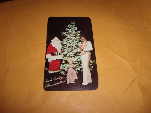 ELVIS PRESLEY 1978 Calendar Card Christmas Tree & Santa Claus(Elvis and ...