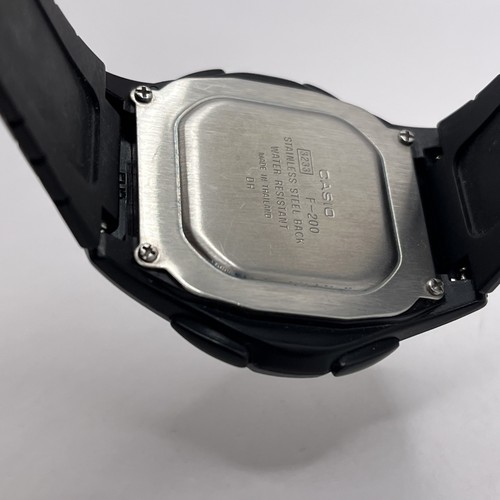 Casio F-200 Men's Black Resin Band Day Date Indicator Watch 41MM- New ...