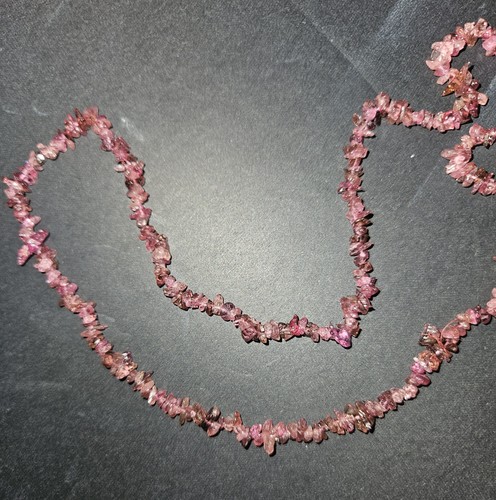 Strand Of Beads 18" Pink Tourmaline Crystal Chips Jewelry Making ...