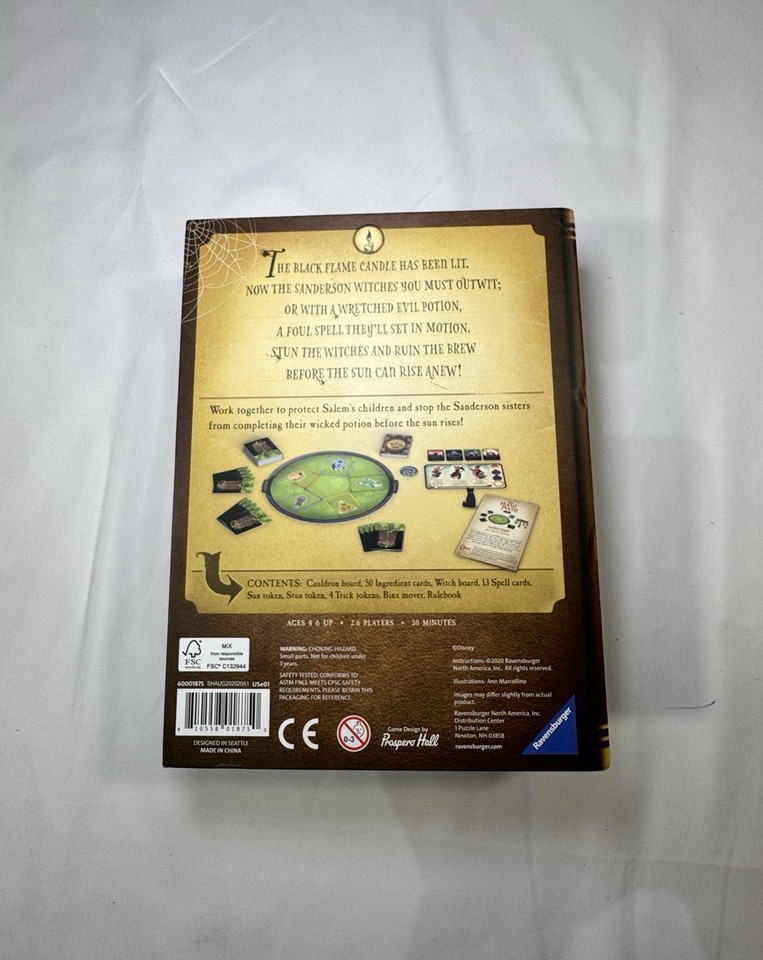 Ravensburger Disney Movie Hocus Pocus The Game 2-6 Players Ages 8+ Binx ...