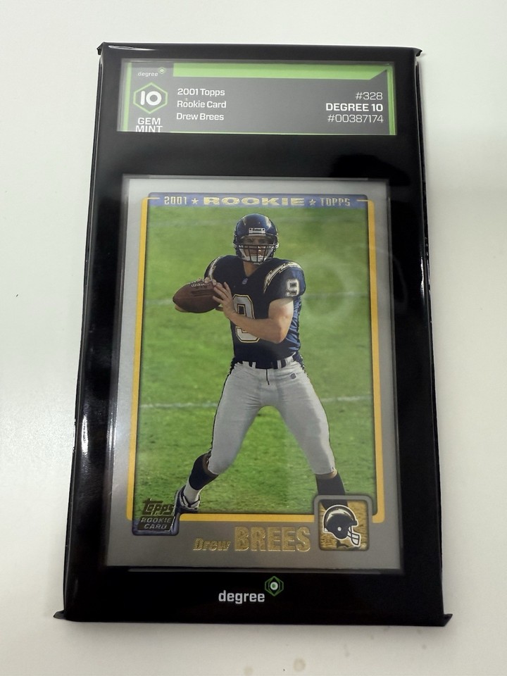 2001 Topps Drew Brees Rookie Card #328 GEM MINT 10 DEGREE RC Chargers ...